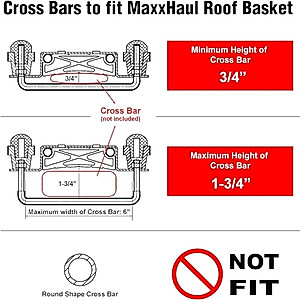MaxxHaul 70115 46" x 36" x 4-1/2" Roof Rack Rooftop Cargo Carrier Steel Basket, Car Top Luggage Holder for SUV and Pick Up Trucks - 150 lb. Capacity, Black