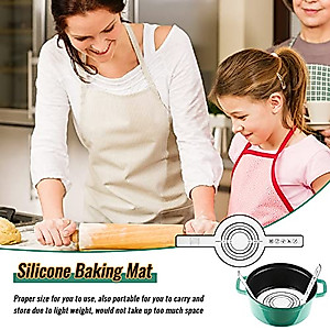 Silicone Baking Mat for Dutch Oven Sourdough Bread Baking Mat with Long Handle Silicone Bread Sling 8.3 Inches Non Stick Heat Resistant Dutch Oven Liner Pad for Dough Pastry, Black