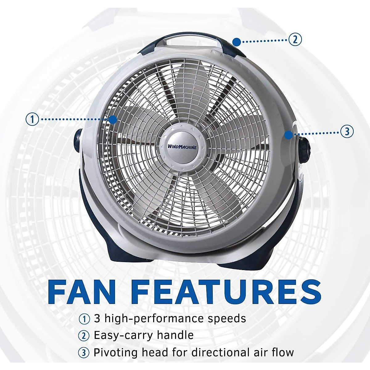 Lasko Wind Machine 20" Air Circulator, Black Wind 20