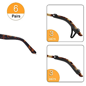 SMARTTOP Glasses Ear Cushion-Anti-Slip Eyeglasses Ear Grips Sleeve-Silicone Soft Glasses Ear Hook Holder For Men Women Kids Sports Study and Work (BLACK,6pairs)