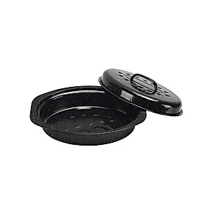 ENAMORY Covered Oval Roaster, 13 inches, Black