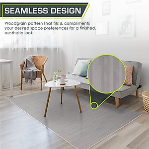 ProsourceFit Wood Grain Puzzle Mat 1/2-in, 6 EVA Foam Interlocking Floor Tiles (24SQ FT) for Secure Indoor Room Workout Flooring and Playmat, Slate Grey