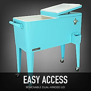 Permasteel 80 Quart Portable Picnic Cooler in Turquoise