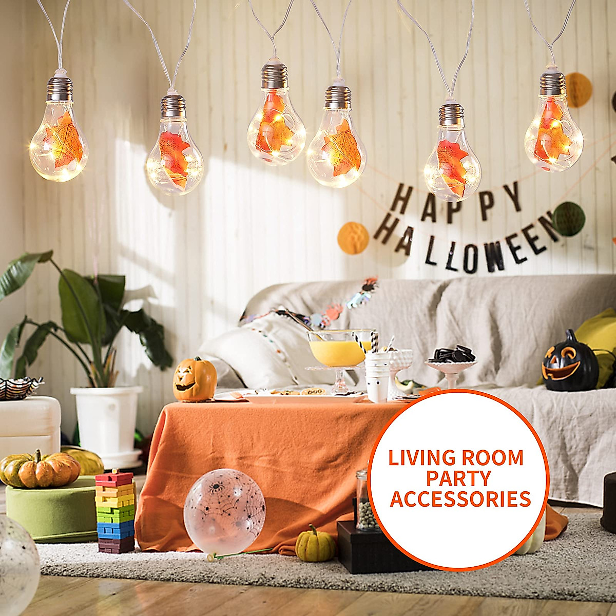 Christmas String Lights, Shample Holiday Theme Maple Leaf Light Bulb Waterproof Indoor Outdoor Hanging Lights Decorative Festival Lights for Home Party Patio Garden Wedding, 10 Bulbs, 10ft