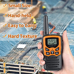 Walkie Talkies for Adults, ANSIOVON Long Range Walkie Talkies, Portable Radios Walky Talky with 22 Channels LCD Display, Handheld Walkie Talkie for Outdoor(4 Pack)
