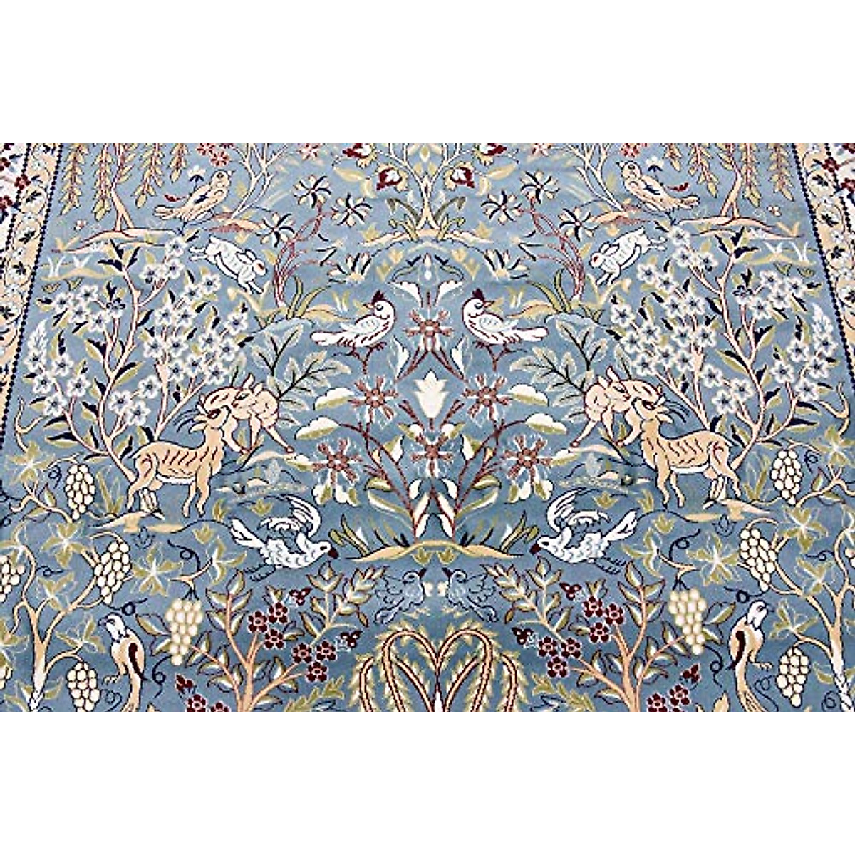Unique Loom Narenj Collection Classic Traditional Textured Hunting Design Area Rug, 8 ft x 10 ft, Blue/Tan