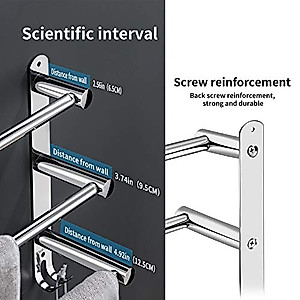 Towel Bars Freely Retractable 20-30 Inche Stainless Steel 304 Bath Towel Rack Strong 3M Adhesive Bathroom Wall-mounting Free mounting Hole-Installing washroom Kitchen Space Saving (2 Bars)