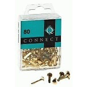 Q-Connect 39391 Parisienne L Brass Fastener Dispenser Box 80U Plastic Assorted