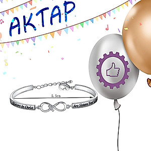 AKTAP Religious Christian Bracelet Sisters Christ are Sisters for Life Christening Baptism Gifts for Women (Christian Cuff Bracelet)