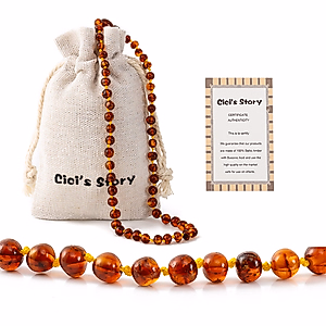 Cici's Story Amber Necklace (Cognac)(11 Inches) - Certified Authentic Baltic Amber