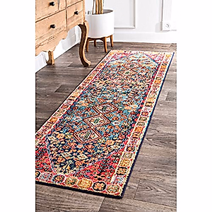 nuLOOM Meadow Vintage Vibrant Runner Rug, 2' 6" x 8', Multi