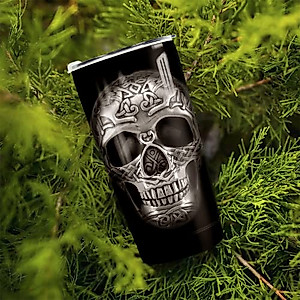 winorax Skull Tumbler 20oz Stainless Steel Travel Cup Coffee Mug Inspirational Skull Gifts for Men Women Skulls Lover Birthday Halloween Birthday Presents