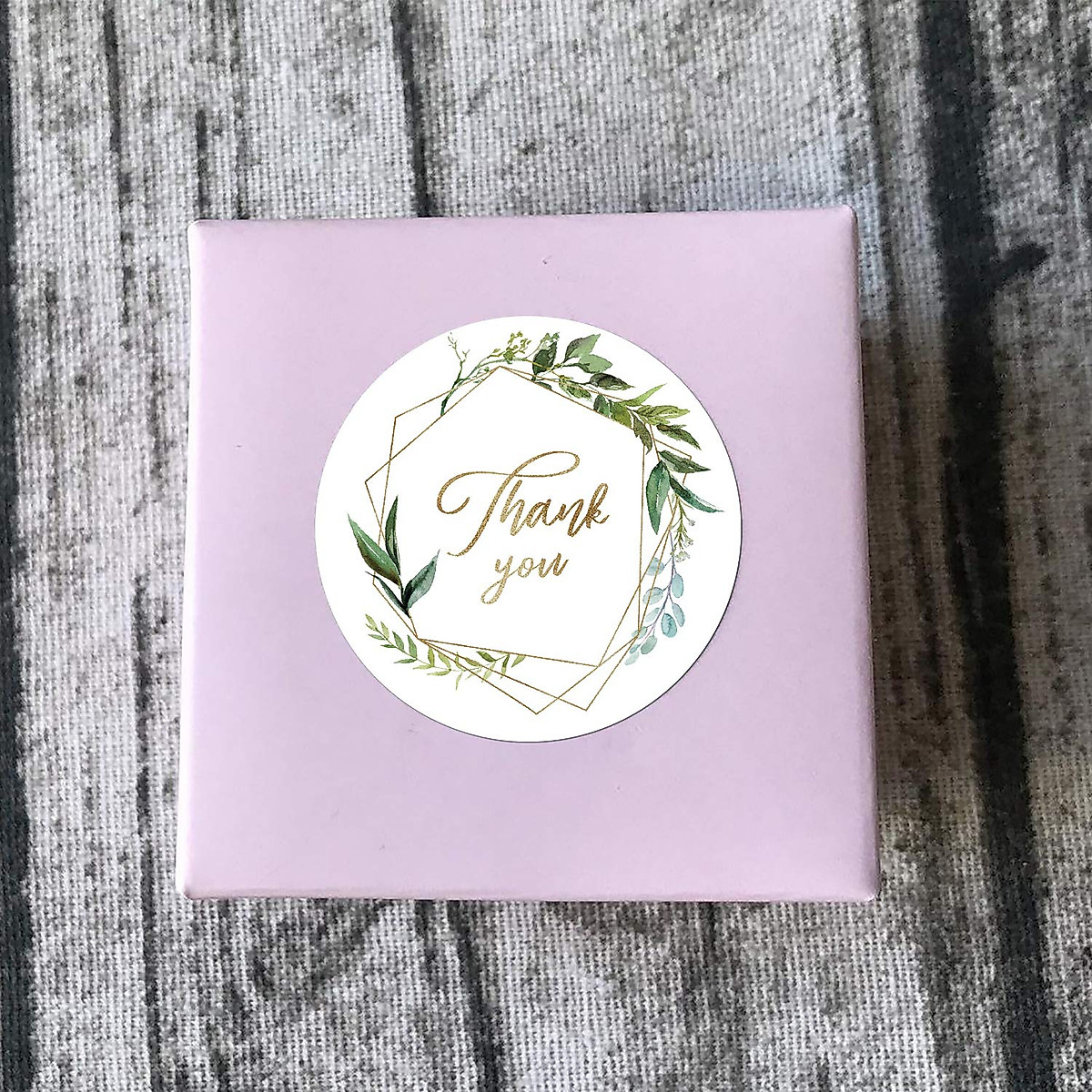 Greenery Frames Thank You Stickers, 2 Inch Thank You Stickers, 50 Thank You Labels Perfect for Small Business Owners, Wedding, Birthday Party Favors, Thanks Envelope, Gift Box.