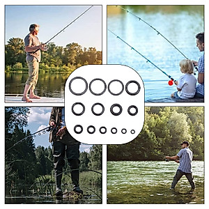 SUPERFINDINGS 60pcs 14 Sizes Rod Ceramic Guides Ring Set Fishing Rod Guide Kit Fishing Rod Eye Replacement Kit with 1pc Stainless Steel Tweezers Fishing Rod Repair Accessories