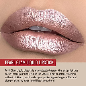 Runway Rogue Pearl Glam Long Wear Shimmer Liquid Lipstick, Nude/Pale-Pink Lipstick with Silver and Gold Shimmer, ‘Soft Box’