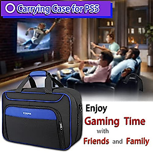 YOREPEK Travel Case for PS5, Carrying Case Compatible with Playstation 5 Console Controller, Protective Storage Bag for PS 5 Disk Digital Edition, Games, Headset and Gaming Accessories