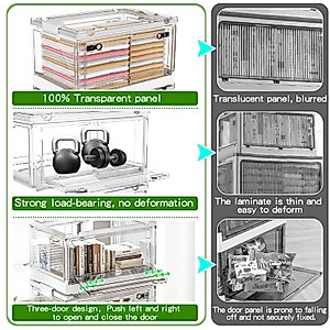 CTSNSLH 4 Tier Storage Bins with Lids, 192Quart Clear Stackable Storage Bins with Wheeled and Doors, Storage Boxes, Storage Containers, Closet Organizers and Storage