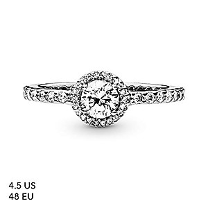 Pandora Jewelry Classic Sparkle Halo Cubic Zirconia Ring in Sterling Silver, Size 4.5