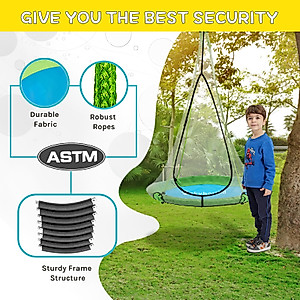 SkyBound Tree Swing Saucer Swing - 600LB Weight Capacity - Outdoor Swing with Hanging Straps - Waterproof Tree Swings for Kids - Tire Swings for Trees - Durable Flying Swing Seat for Children