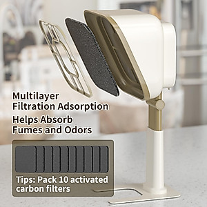 TIRYIUOU Desktop Range Hood Portable Kitchen Exhaust Fan Kitchen Vent Fan Portable Range Hood for Kitchen, Hot Pot, BBQ