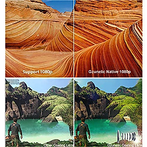 Native 1080P Video Projector - Gzunelic 9500 Lumens Home Theater LED Projector, ±50° 4D Keystone Correction, X/Y Zoom, 10000:1 Contrast, LCD Full HD Proyector Ideal for Home