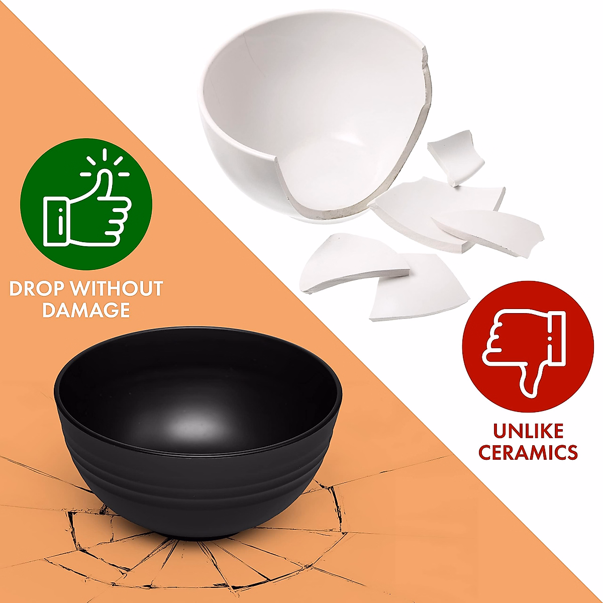 Wheat Straw Dinnerware Set, Plates and Bowls Sets, Plates, Bowls, Cups, Cutlery Set, Service for 4, Lightweight Unbreakable Plastic Dinnerware Sets, Dishwasher Microwave Safe (regular version)