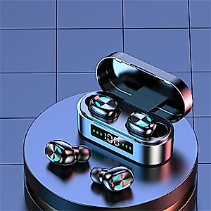 SSZMDLB Wireless Bluetooth Headphones HiFi Stereo Sound Touching Headset Sport Waterproof Earphones with Microphone LED Display with Mini Charging Bay