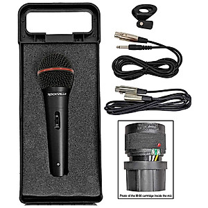 Soundcraft Notepad-5 Channel Podcast Mixer Podcasting Interface Bundle with Rockville PRO-M50 Studio Headphones, RMC-XLR Handheld Wired Mic and RTMS21 Desktop Tripod Mic Stand with Pop Filter