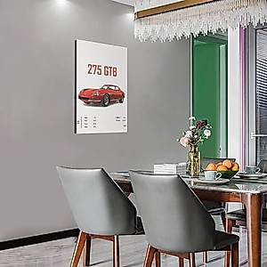 Car Poster Ferrari F40 Supercar Posters Racing Car Canvas Wall Art For Boy's Bedroom SuperCar Wall Decor Frame-style 12x18inch(30x45cm)