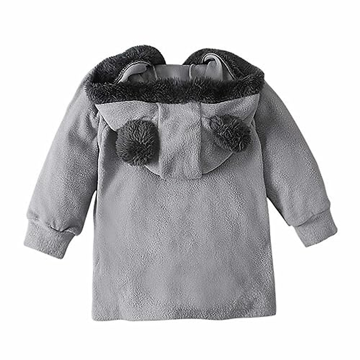 SYNIA Toddler Baby Boys Girls Fleece Jacket Warmth Winter Coat with Bear's Ear Hooded Outwear with Pockets for 1-6 Years