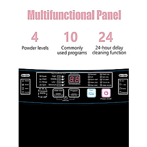 KRIB BLING Full-Automatic Washing Machine 25 lbs Portable Washer 10 Wash Program & 8 Water Level with LED Display，Drain Pump, Ideal for Apartments, RV, Camping, Grey