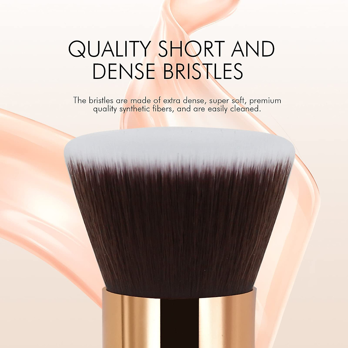 Foundation Brush, Flat Top Kabuki Brush by Refreshyourlife, Liquid Blending Mineral Powder Makeup Brush (Orange)