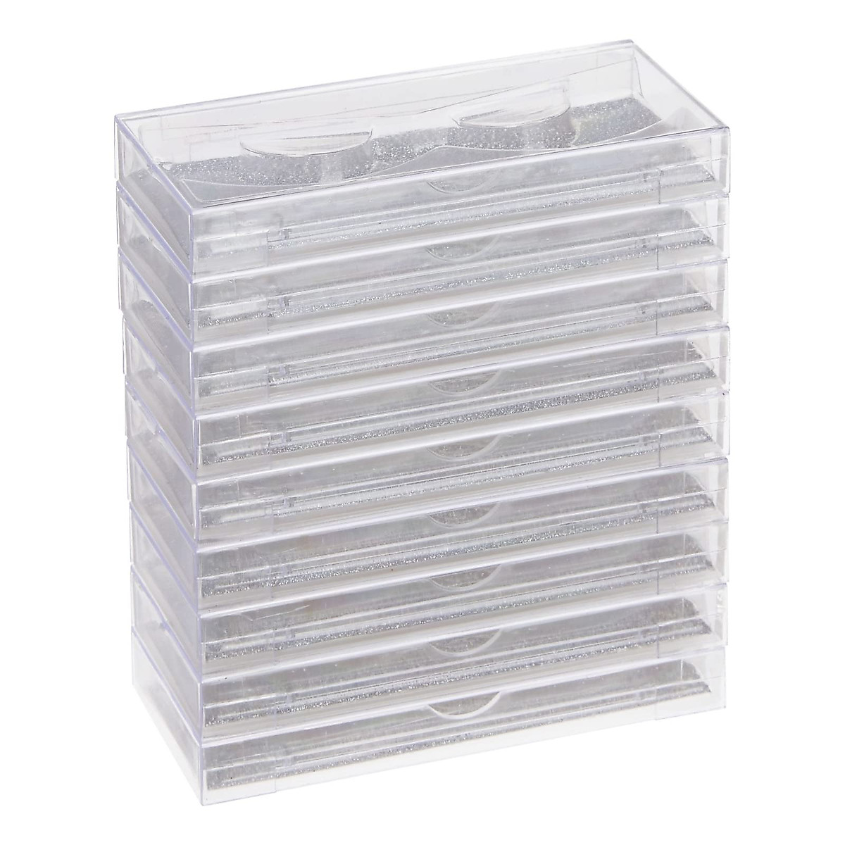 Stockroom Plus 30-Pack Transparent Empty Eyelash Boxes for False Eyelashes, Lash Cases Empty Bulk Wholesale with Glitter Paper Card for Makeup Artists, Women (4.4 x 2 Inches, 0.55" Width)
