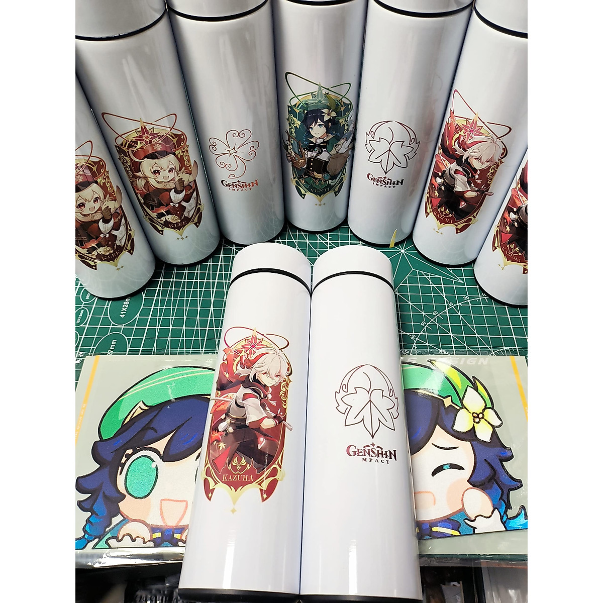 Xiao Thermos Water Bottle, Genshin Impact Sports Cute Insulated Beverage Bottle for Home School Outdoor Travel