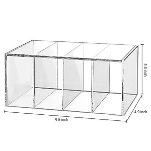 MyGift Deluxe Clear Acrylic Coffee Pod Holder, Coffee Bar Accessories Organizer with 4 Compartments and Hinged Lid