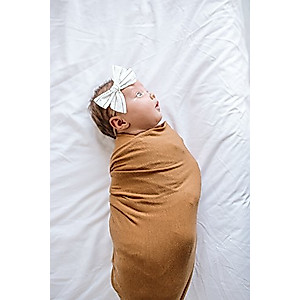 Copper Pearl Large Premium Knit Baby Swaddle Receiving Blanket Camel