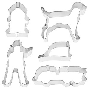 R&M International Fire Truck Cookie Cutters, Firefighter, Truck, Helmet, Hydrant, Dog, 5-Piece Set