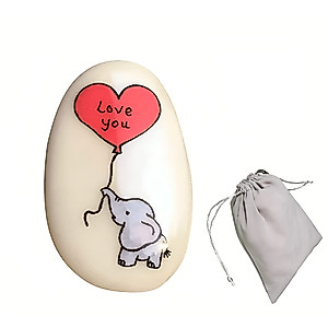 Cute Lucky Charm Love You Elephant Stone Love You Elephant Stone Resin Simulation Stone Small And Light Pocket Lucky Interesting Decoration Suitable for Mother and Father Birthday Gifts (B-1PCS)