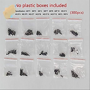 LXBO-FF M2,M2.5,M3 Screws 300pcs Laptop Notebook Computer Screws Replacement Kit Alloy Steel Screws (Color : Screw Package)