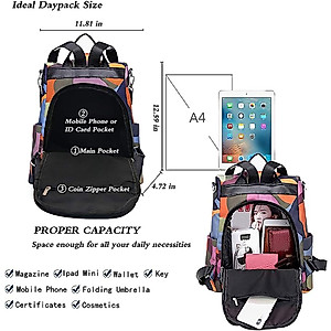 COFIHOME HAOOT Fashion Backpack for Women Waterproof Rucksack Daypack Anti-theft Shoulder Bag Handbag Casual Travel Bag Hiking Backpack Purse with Pom Pom Keychain