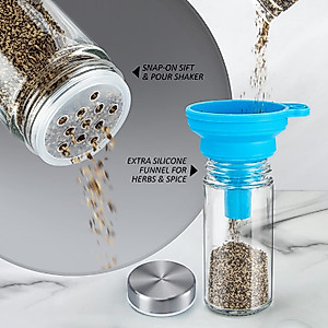 Revolving Spice Rack Organizer with 20 Jars, Spice Organizer for Cabinets Countertop, Stainless Steel Seasoning Organizer Rotating Tower Organizer Spice Storage Holder Shelf for Kitchen (No Spices)