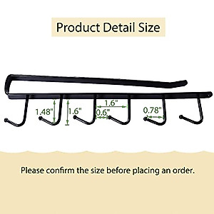 Art Secret 6-Hook Under Cabinet Mug Hanger (b- 3pcs Black)