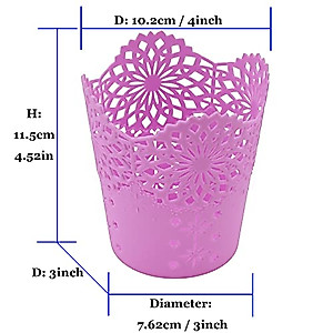 AOKIVIGOA 8pcs Set Pencil Holder Cup Lovely Cute Plastic Hollow Flower Pencil Pots for Office School and Home Pen Ruler Stationery Makeup Brush Storage Organizer with Sticky Notes (Multicoloured)