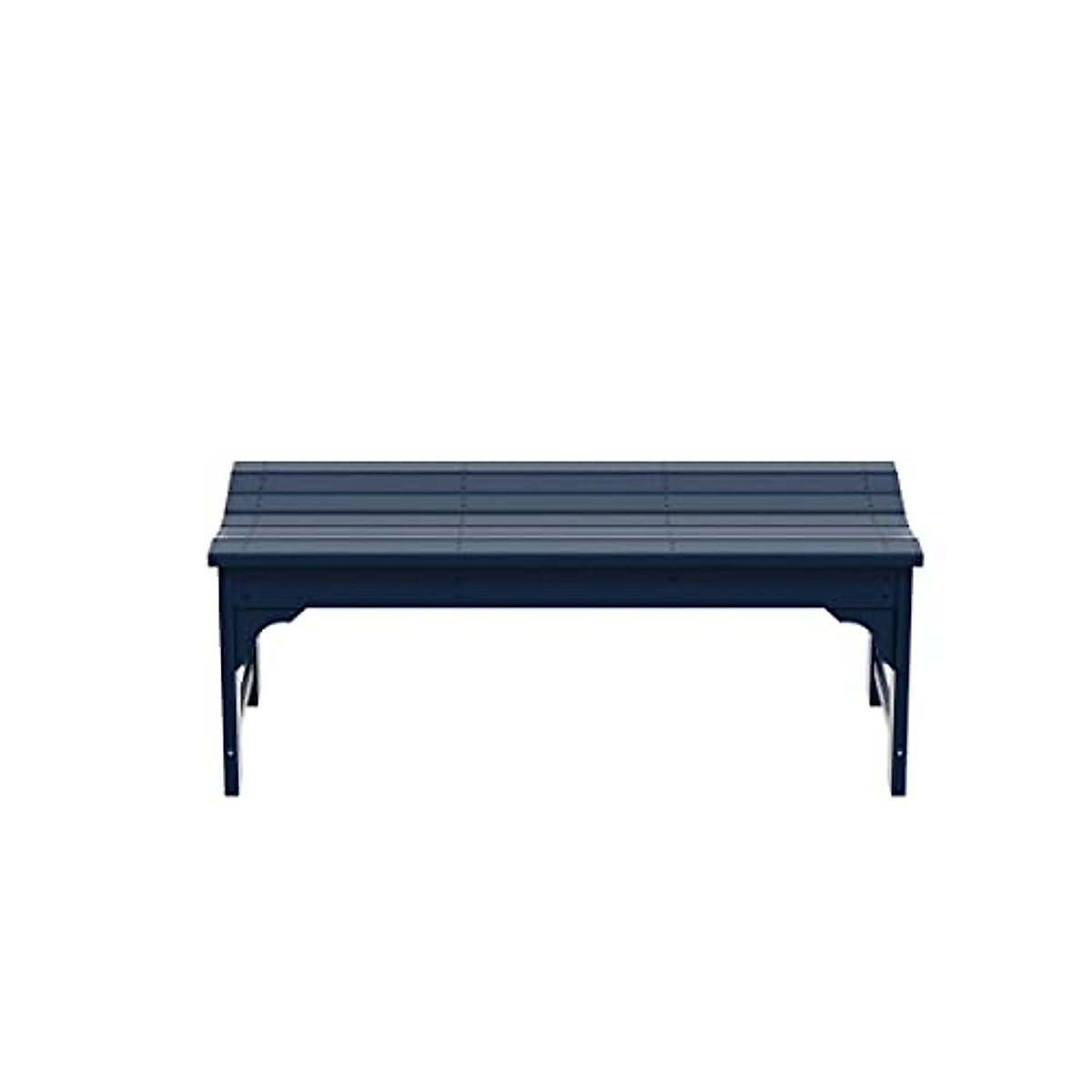 WestinTrends Malibu Outdoor Bench, All Weather Resistant Poly Lumber Backless Patio Garden Bench, Adirondack Curved Bench Seat for Comfort, Navy Blue
