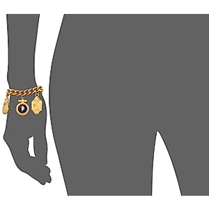 Ben Amun Jewelry Royal Charm Vintage-Inspired Gold Multi Charm Bracelet, 7" Length, Gold, One Size