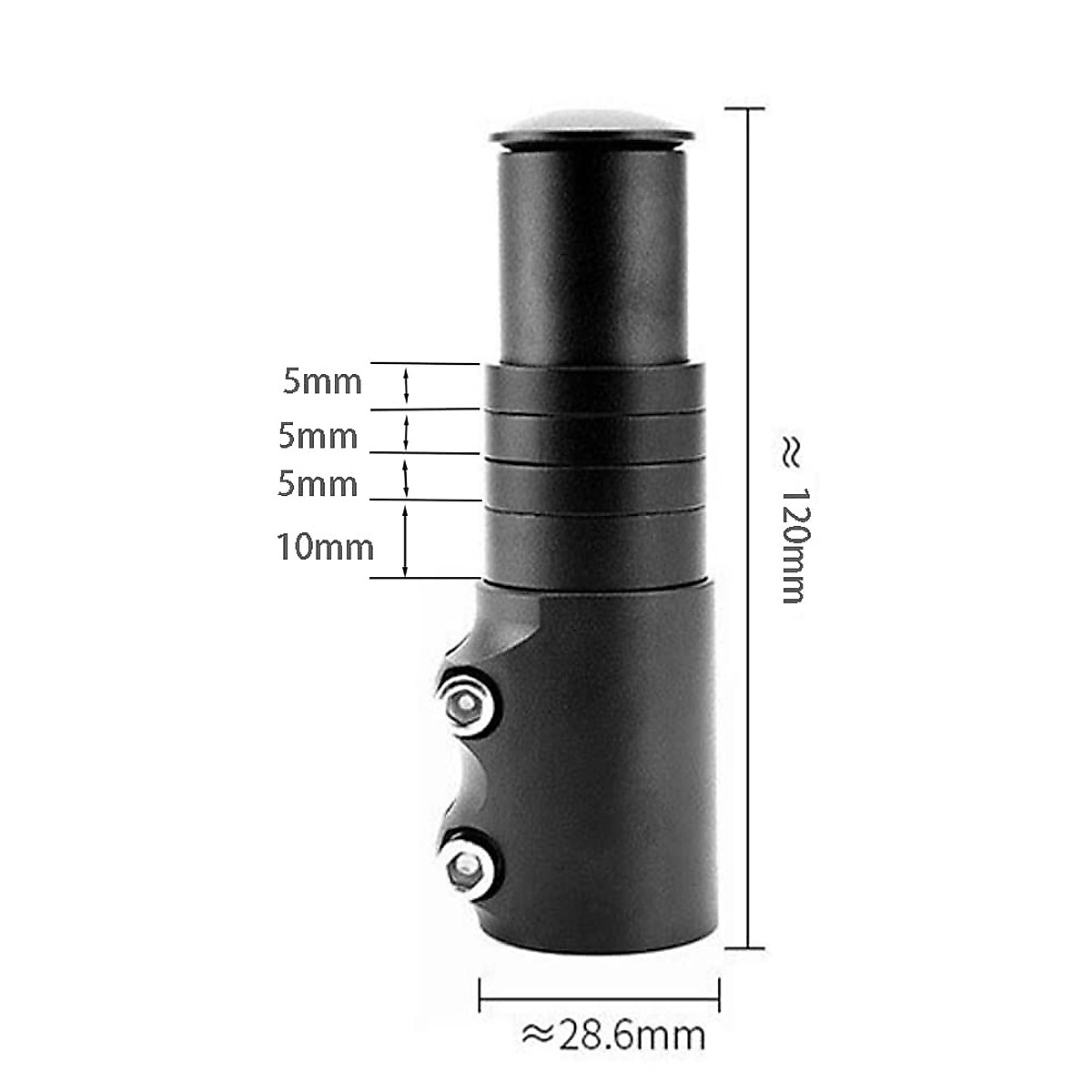 WIROJ BlueSunshine Bike Handlebar Riser Bicycle Fork Stem Raiser Extender Head Up Raiser Aluminum Alloy (Black)