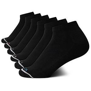 Nautica Women's Comfort Cushioned Quarter Cut Moisture Control Athletic Socks (6 Pack), Size 4-10, Black