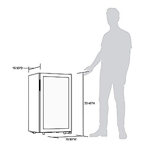 NewAir Wine Cooler and Refrigerator | 28 Bottle Capacity | Freestanding/Built-in Countertop Wine Cellar in Stainless Steel with UV Protected Glass Door NWC028SS01