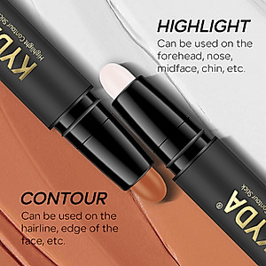KYDA 6 Colors Highlight Concealer Contour Stick, 2 in 1 Body Makeup Shding Stick, Face Highlighters Sticks, Contouring Highlighting Foundation Shadow Cream Pen, 3 Pcs-Set A