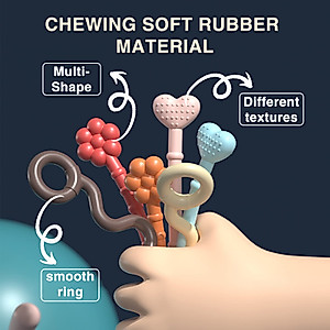 Inbeby Montessori Toys for Baby Toddler 6 12 18 Months, Sensory Pulling String Toy, Travel Toys for Toddler 6 12 Months 1 2 3 Fine Motor Skill, Sensory Development (Food-Grade Silicone)